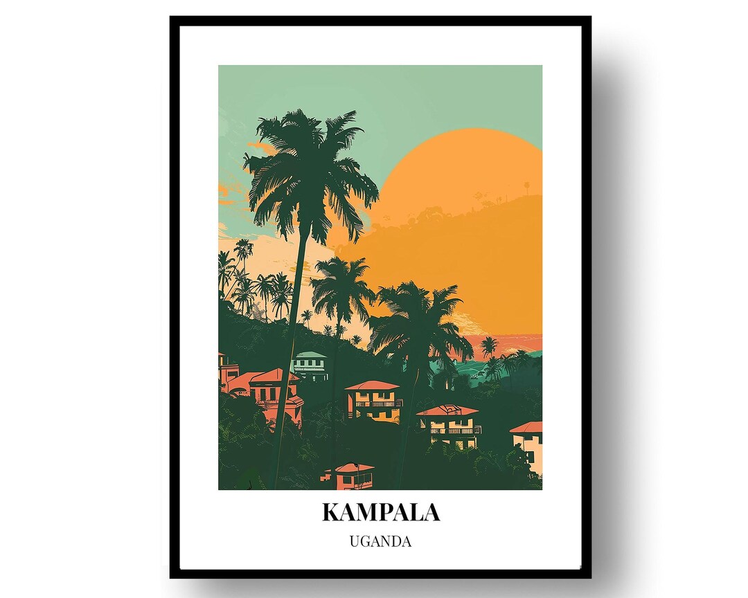 Travel Wall Art: Kampala Uganda Poster - Framed Print or Digital File ...