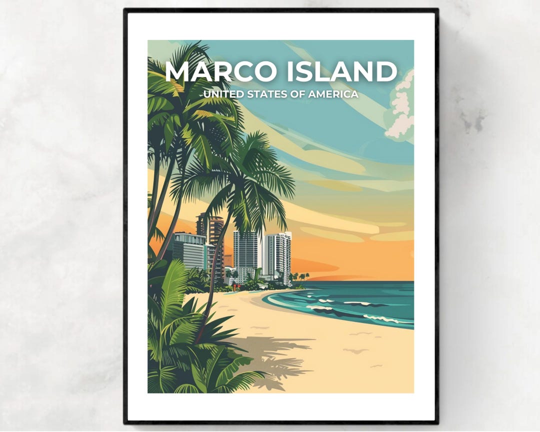 Marco Island Travel Print, Marco Island - Florida Travel Gift ...