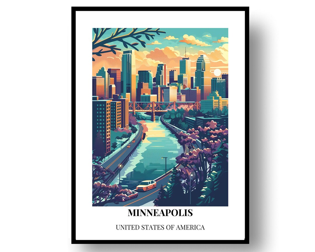 Minneapolis Wall Art: Travel Posters (canvas, Framed, Digital) - Etsy