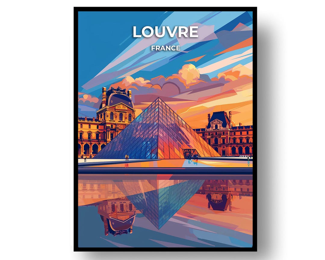 Louvre Poster: France Travel Wall Art (framed or Digital) - Etsy