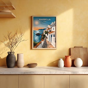 Marbella, Spain Travel Poster , Marbella, Spain Travel Poster , Custom ...