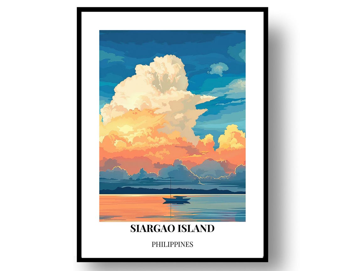 Siargao Island Poster: Philippines Travel Art (framed or Digital ...