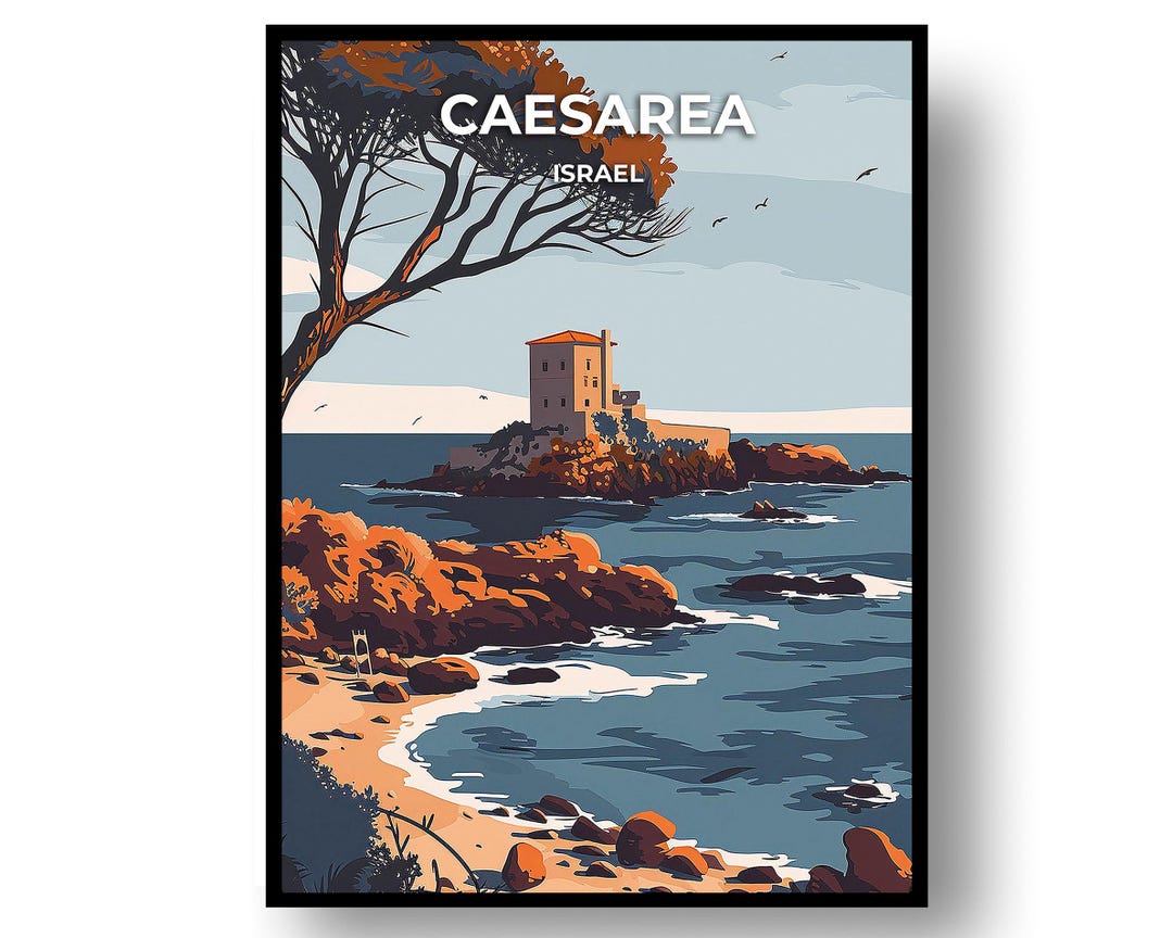 Travel Poster: Caesarea Israel - Framed Print or Digital Download - Etsy