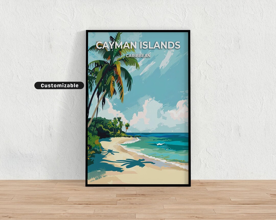 Cayman Islands, Caribbean Travel Poster , Cayman Islands, Caribbean ...
