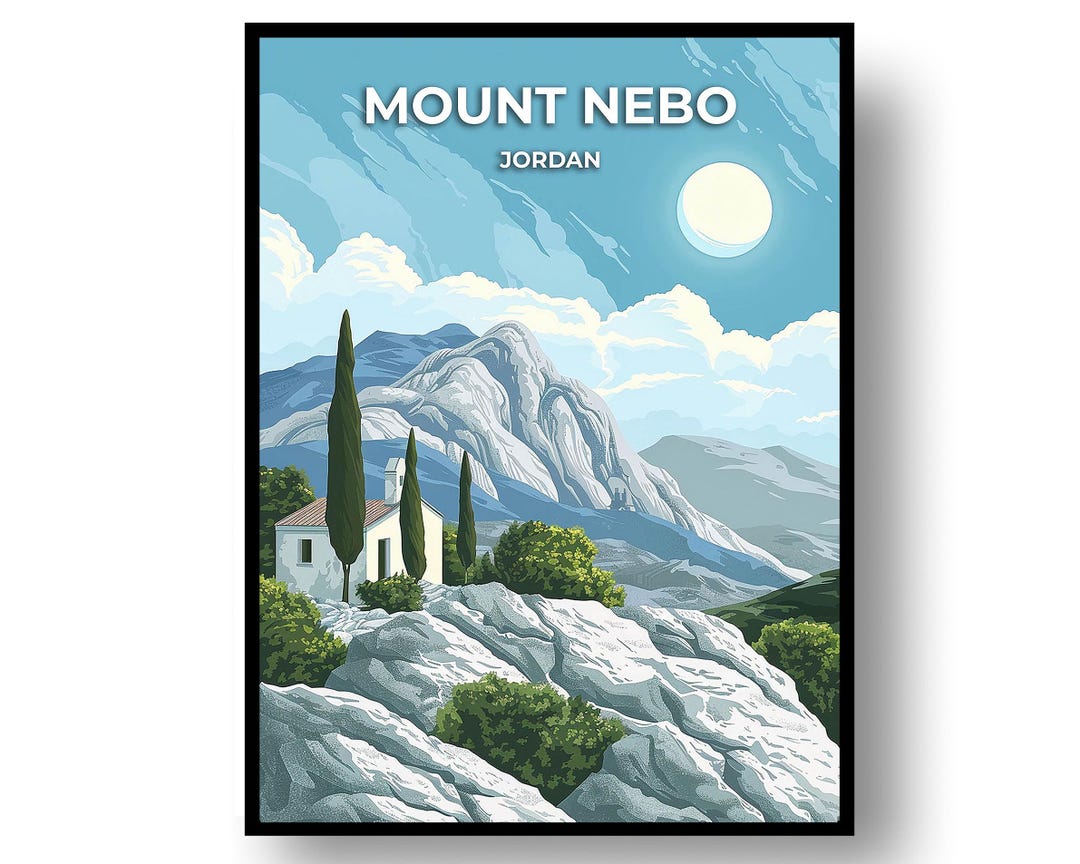 Mount Nebo Travel Poster, Jordan Canvas (framed or Digital Download) - Etsy