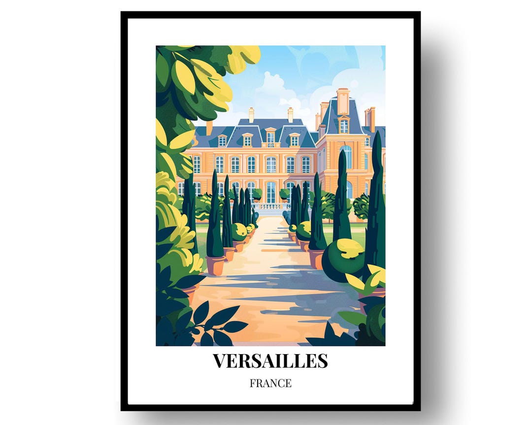 Versailles Travel Poster: France Wall Art Prints (framed or Digital) - Etsy