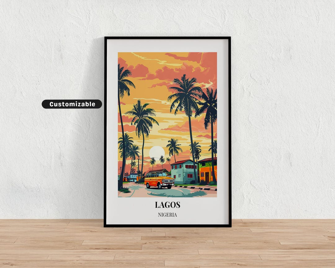 Lagos, Nigeria Travel Poster , Lagos, Nigeria Travel Poster , Custom ...