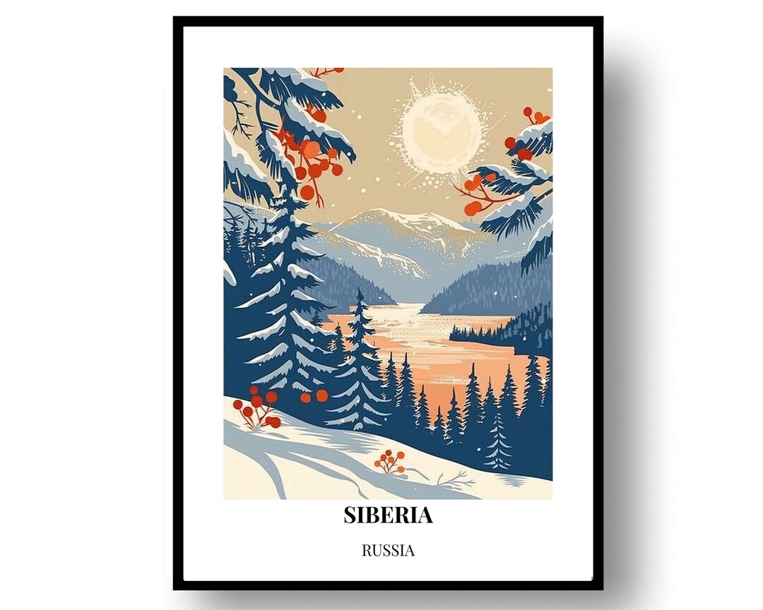 Travel Poster: Siberia Russia - Framed or Digital Download - Etsy