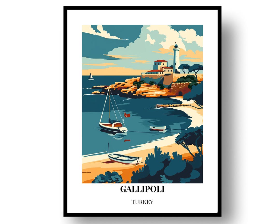 Gallipoli Travel Poster: Turkey Wall Art, Framed or Digital - Etsy