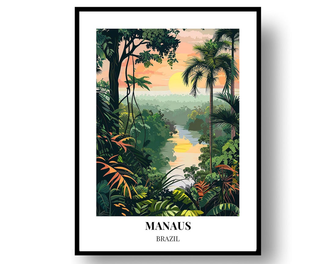 Manaus Brazil Travel Poster - Modern Wall Art Print - Etsy