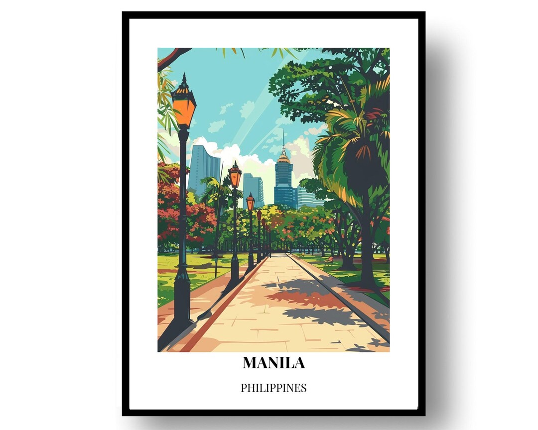 Travel Poster: Manila Philippines - Framed or Digital Download - Etsy
