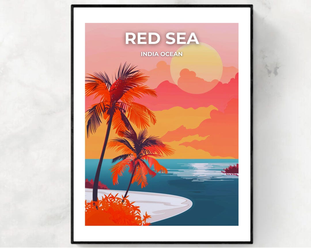 Red Sea, Indian Ocean Travel Print Wall Art, Red Sea Indian Ocean City ...