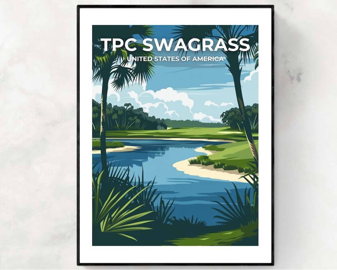 Tpc Sawgrass, Florida Travel Print Wall Art, Tpc Sawgrass - Florida ...