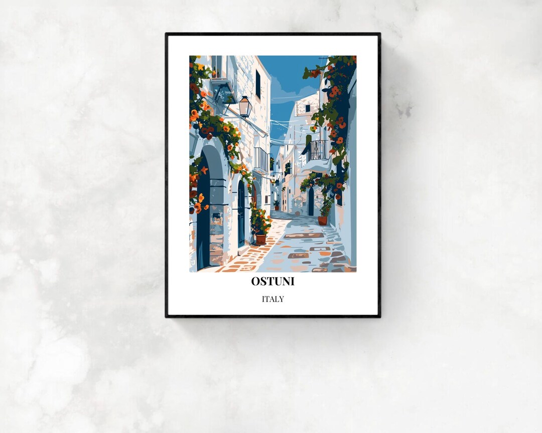 Ostuni, Italy Travel Print Wall Art, Ostuni - Italy City Print, Ostuni ...