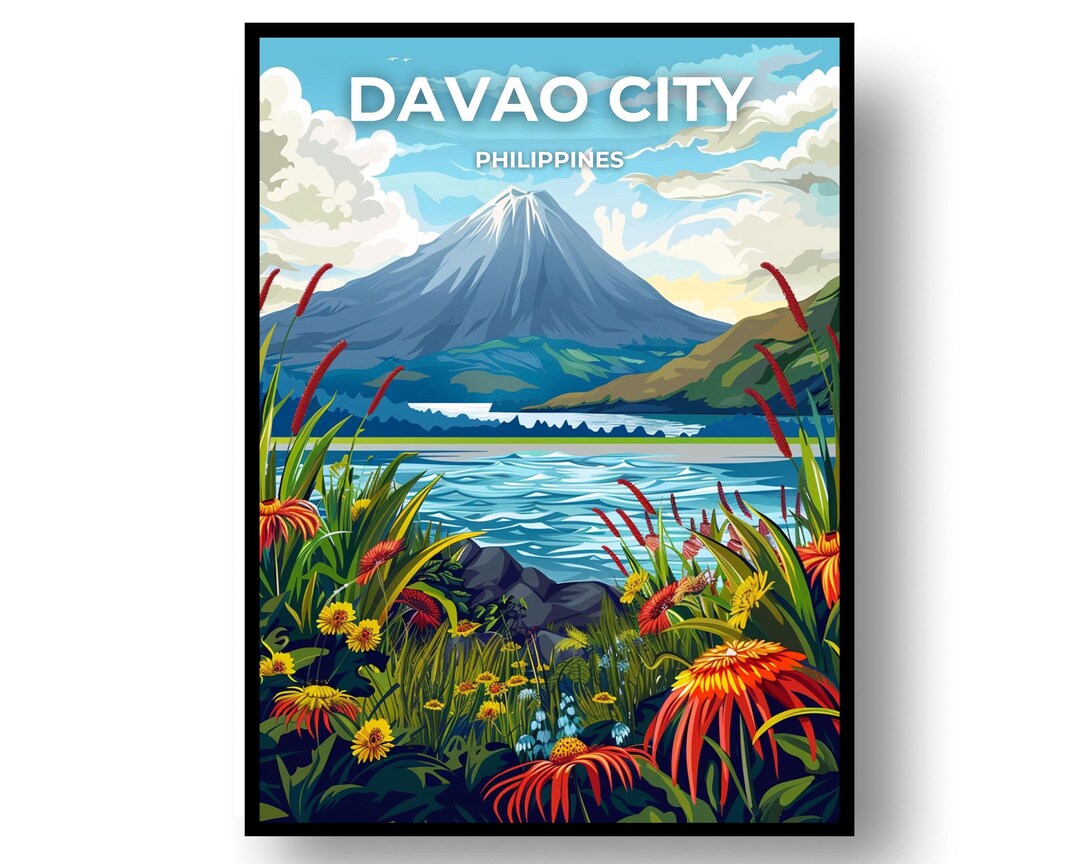 Davao City Poster: Philippines Travel Art (framed or Digital Download ...