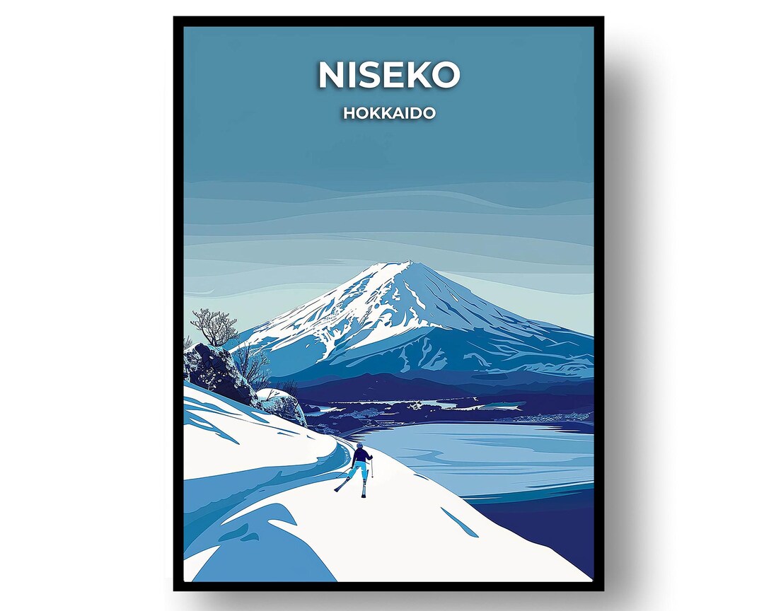 Travel Poster: Niseko Hokkaido Scene - Framed or Digital Download - Etsy UK