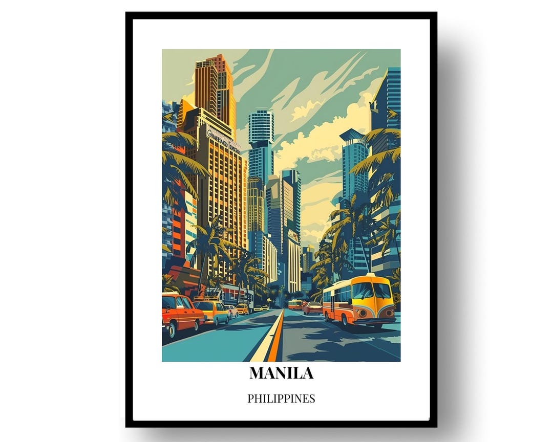 Manila Travel Poster: Philippines Wall Art, Framed or Digital - Etsy