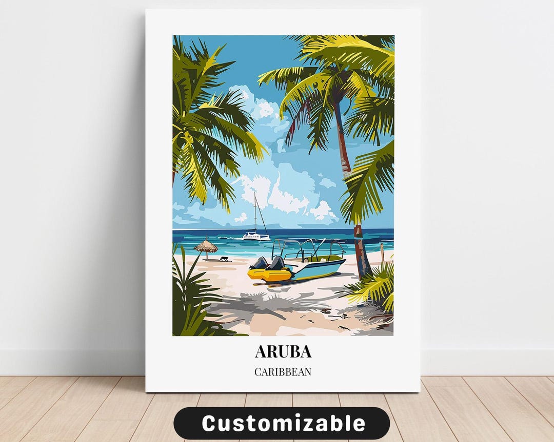 Aruba, Caribbean Travel Canvas / Custom Canvas Print / Canvas Wall Art ...