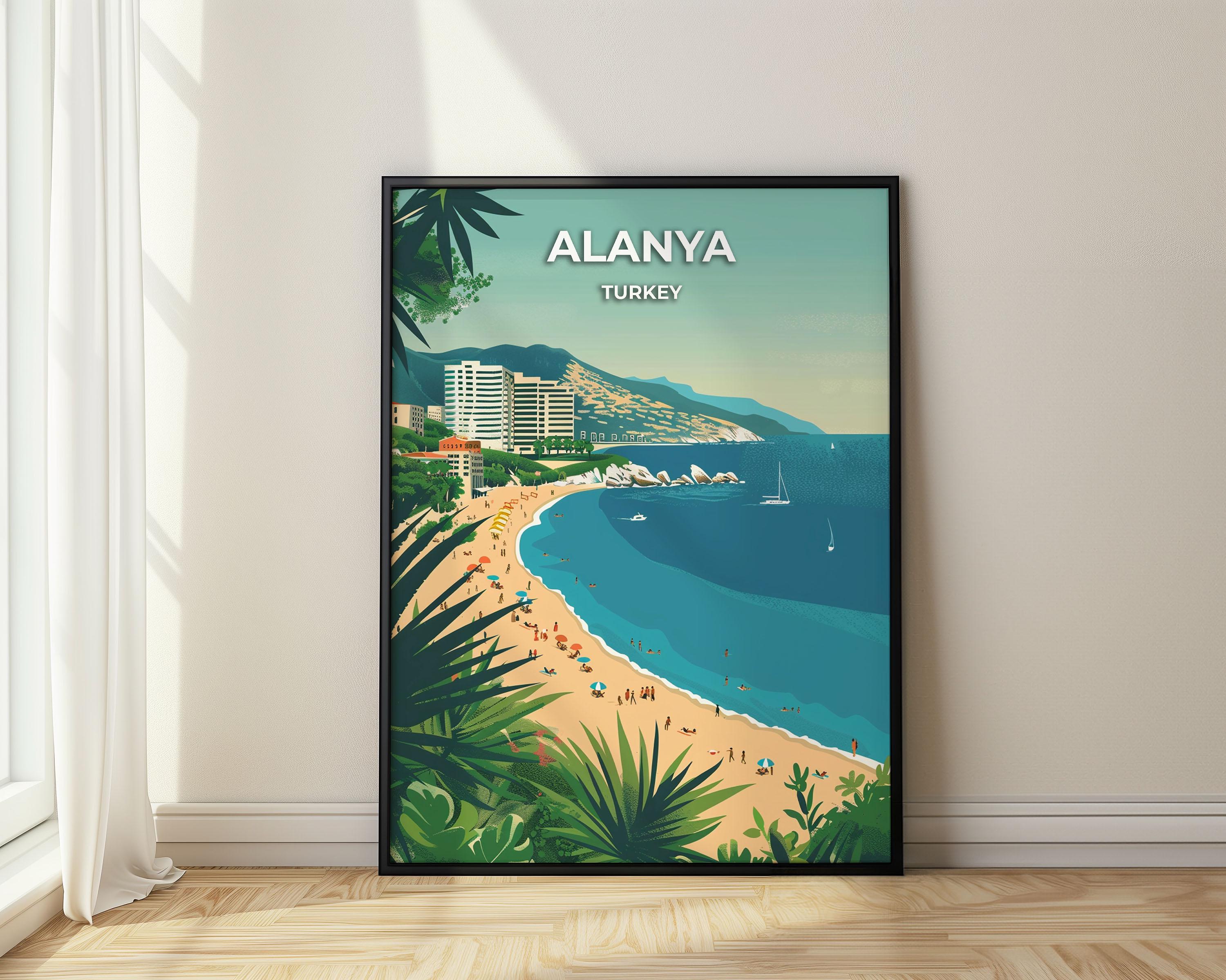 Alanya Travel Poster - Turkey Wall Art, Framed or Digital - Etsy