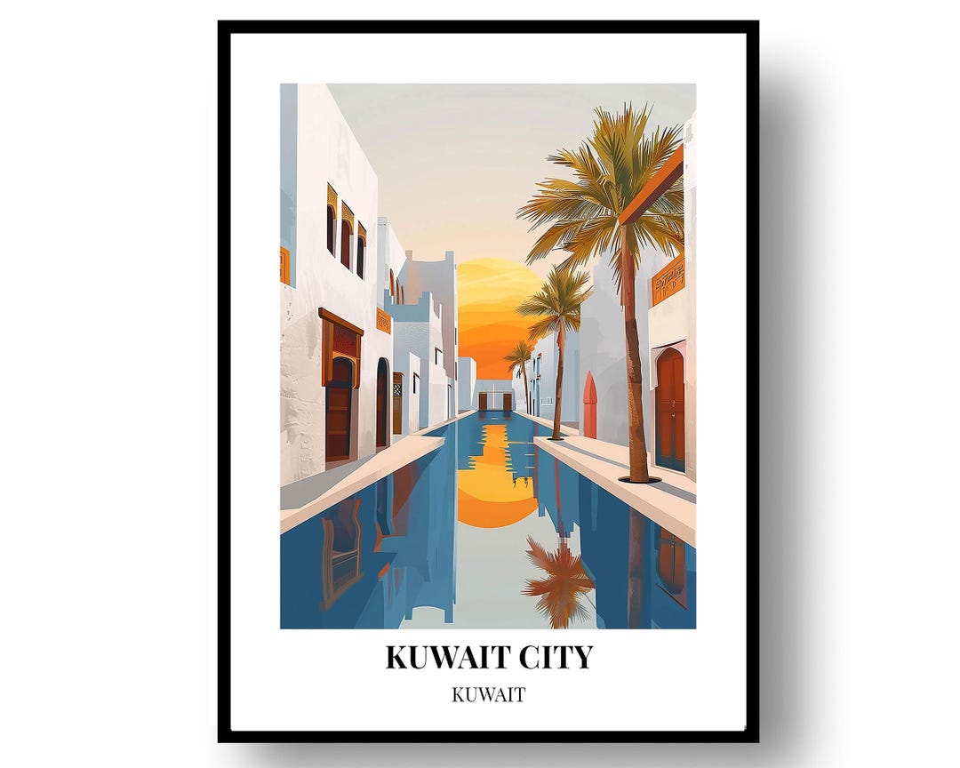 Kuwait City Travel Poster: Framed Wall Art or Digital Download - Etsy