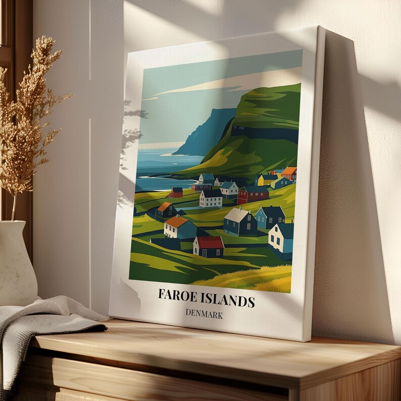 Faroe Islands Map Print: Travel Wall Art (framed or Digital Download ...