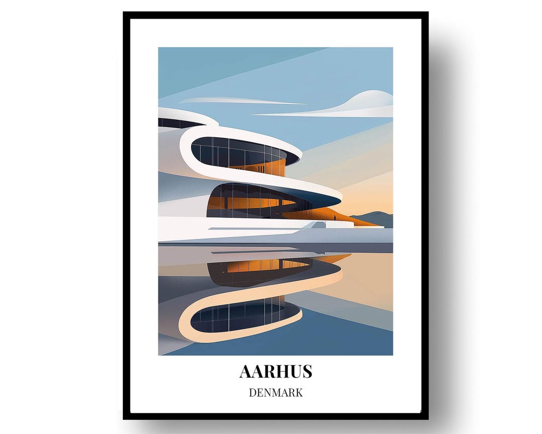 Aarhus Denmark Travel Poster (framed Wall Art or Digital File) - Etsy