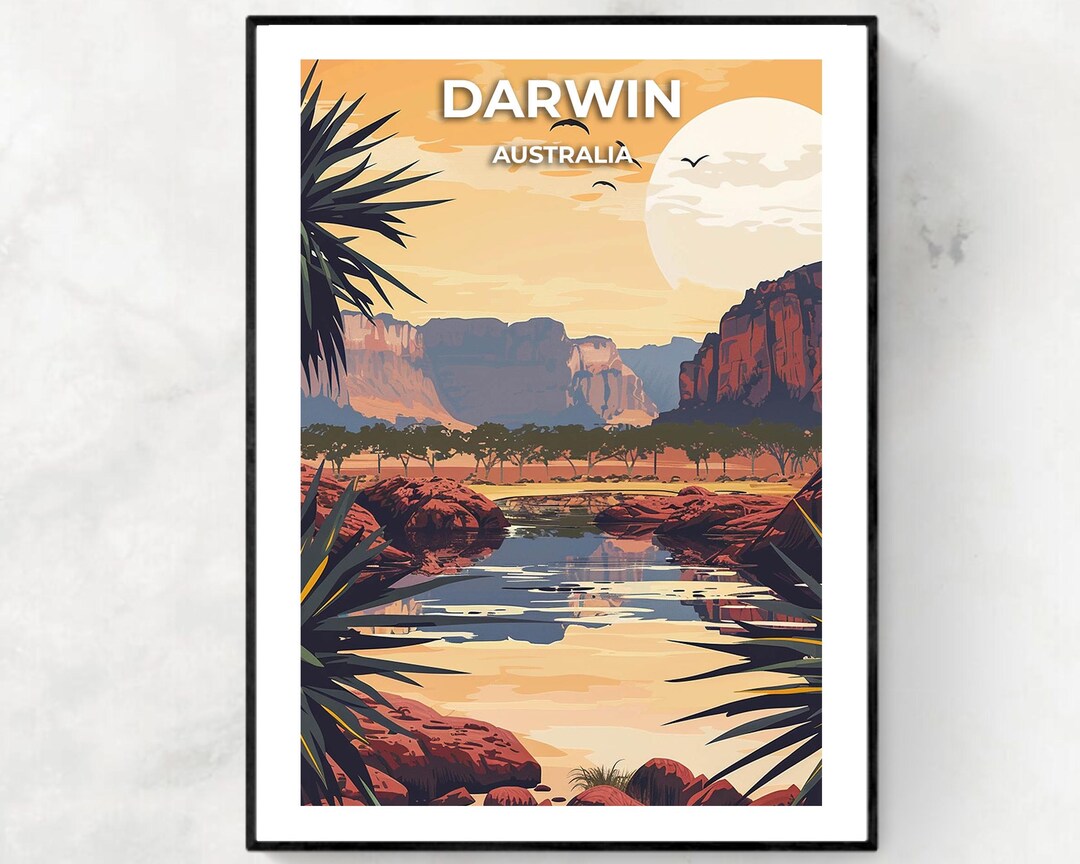 Darwin Australia Poster: Travel Wall Art - Framed or Digital File - Etsy