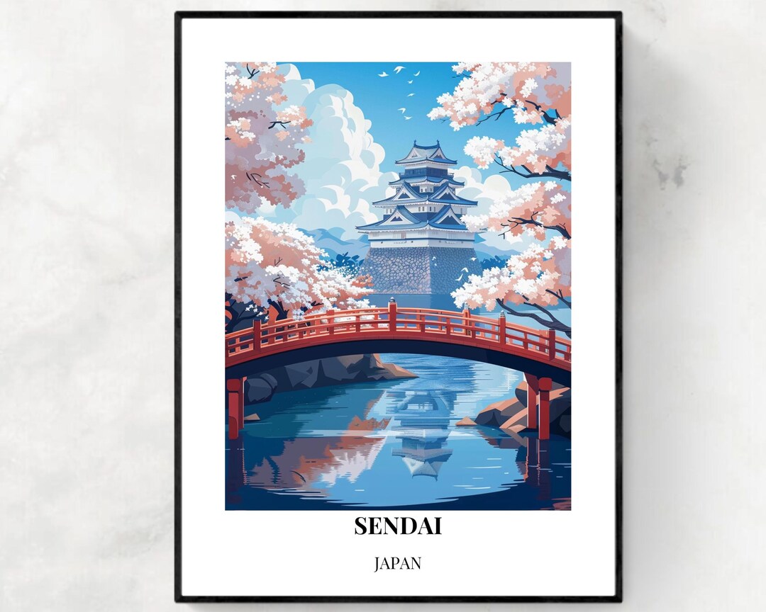 Aoba Castle Travel Print Wall Art, Sendai - Japan City Print, Aoba ...
