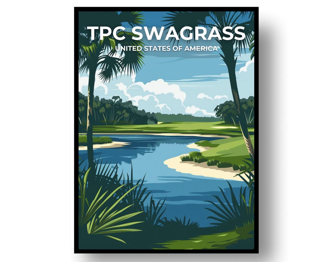 Arte mural de viajes: Póster de TPC Swagrass de EE. UU. (Lienzo o ...
