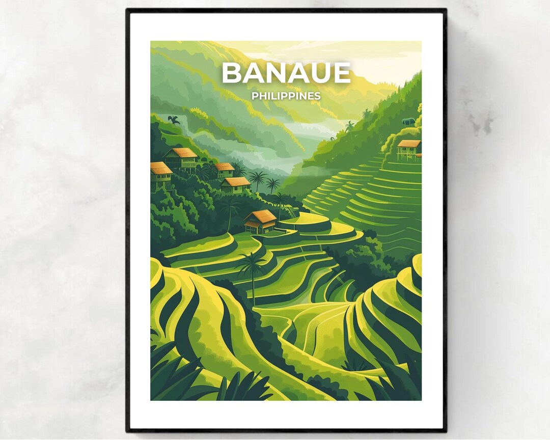 Rice Terraces Travel Print Wall Art, Banaue - Philippines City Print ...