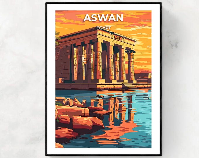 Aswan Egypt Travel Wall Art Poster Print - Etsy