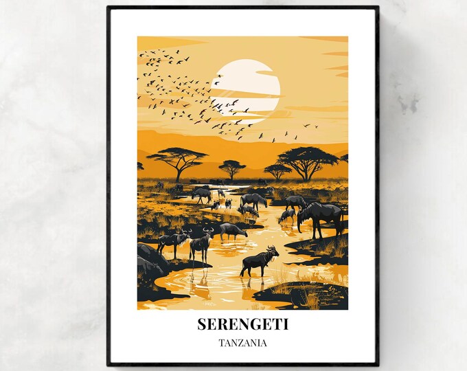 Serengeti National Park Tanzania Travel Wall Art Poster Print - Etsy