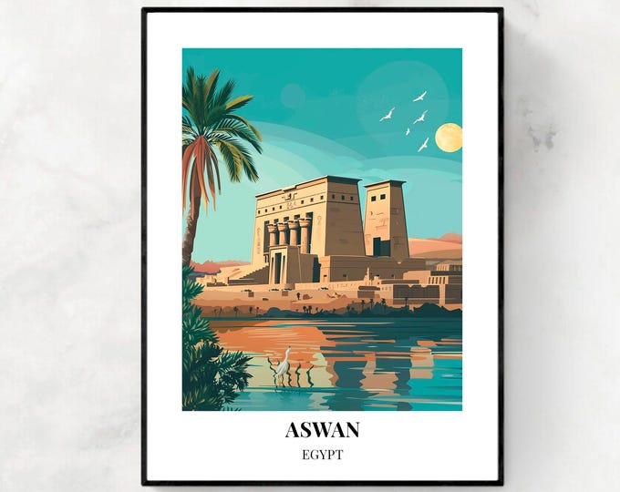 Aswan Egypt Travel Wall Art Poster Print - Etsy