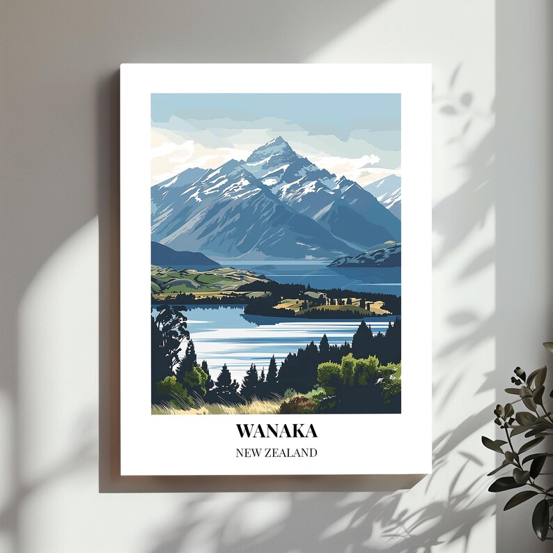 Wanaka New Zealand Poster - Travel Wall Art, Framed or Digital - Etsy