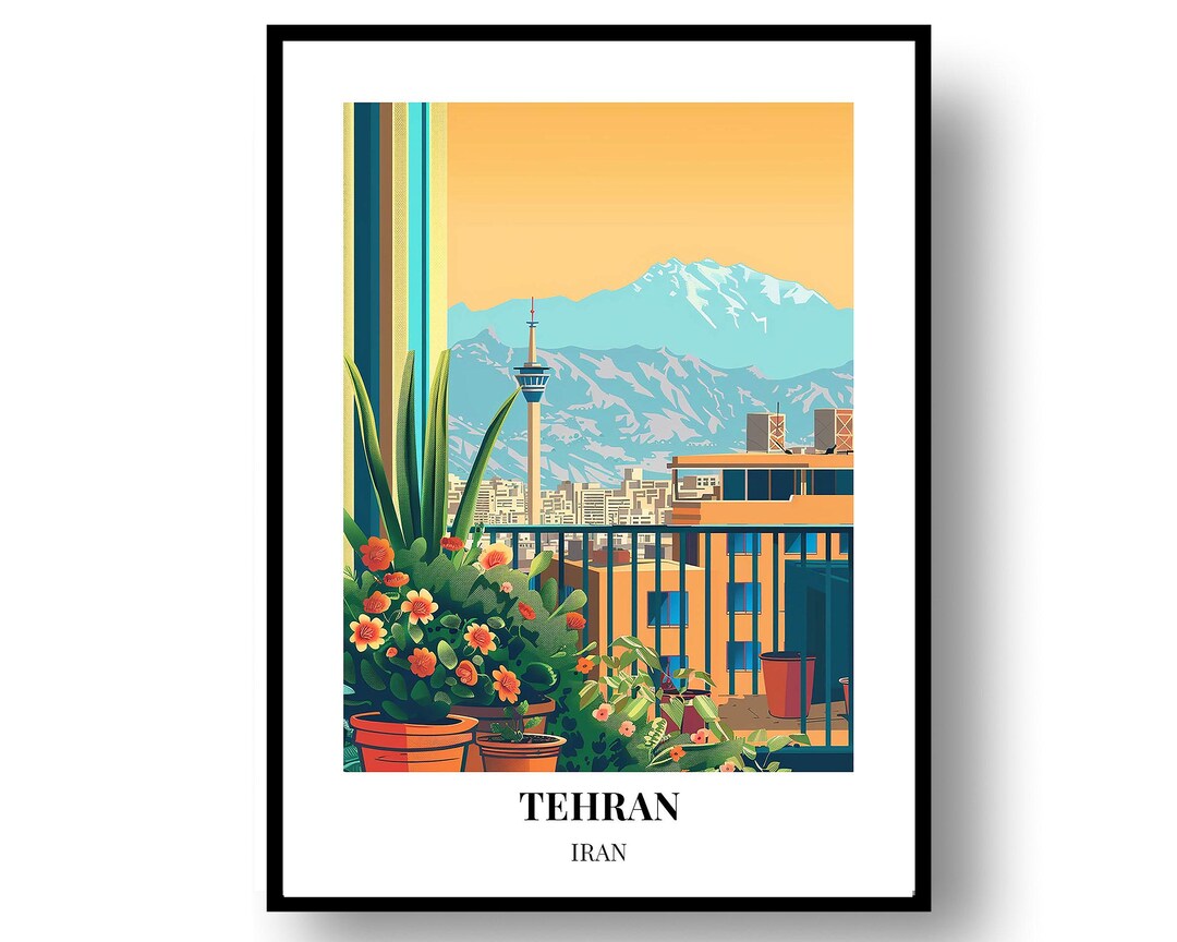 Tehran Travel Art: Minimalist Poster (framed or Digital File) - Etsy