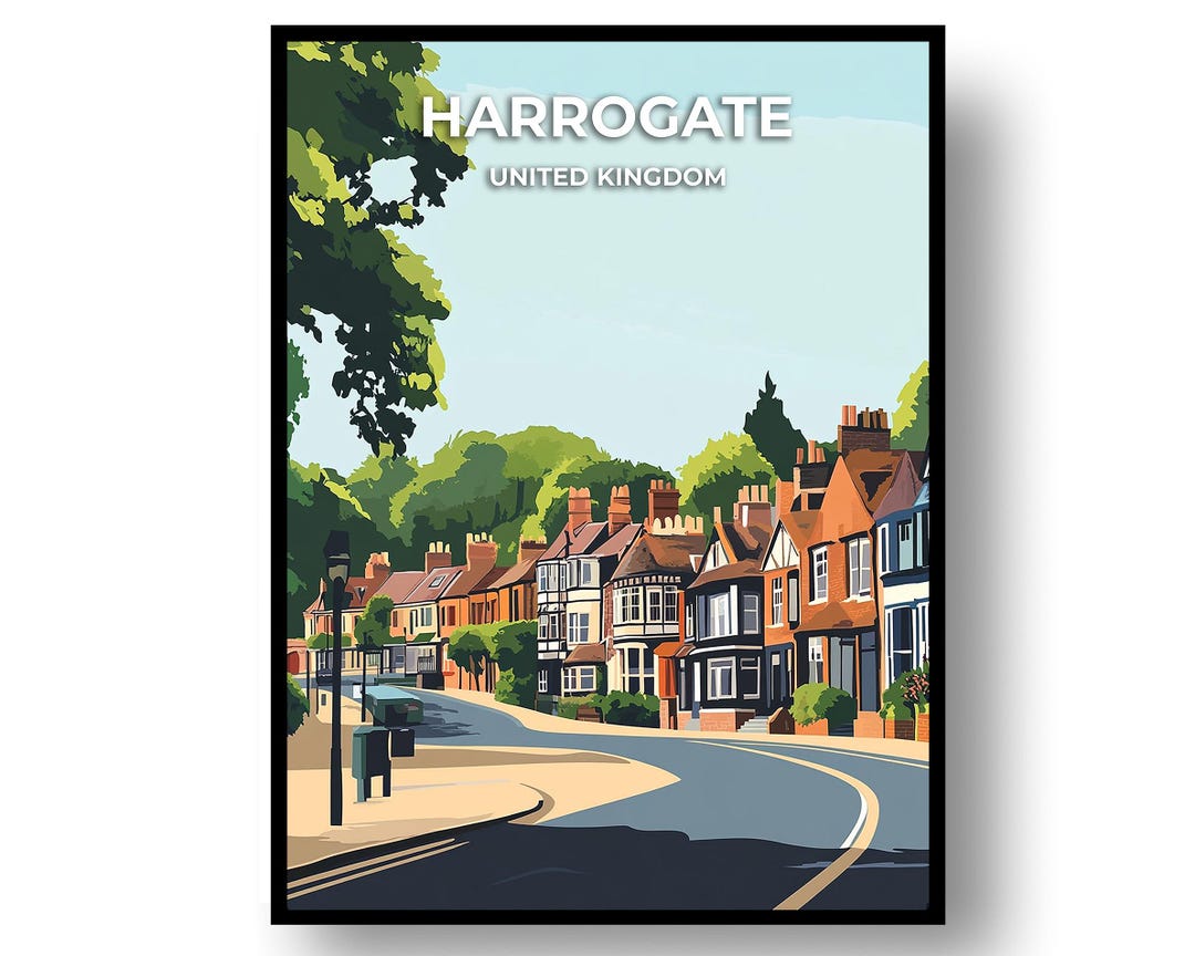 Harrogate Travel Poster - UK Wall Art, Framed or Digital - Etsy