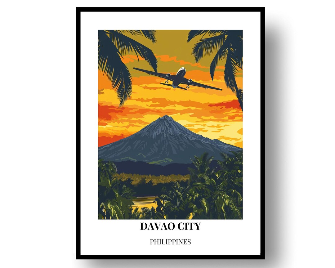 Travel Poster: Davao City Philippines - Framed or Digital Download - Etsy