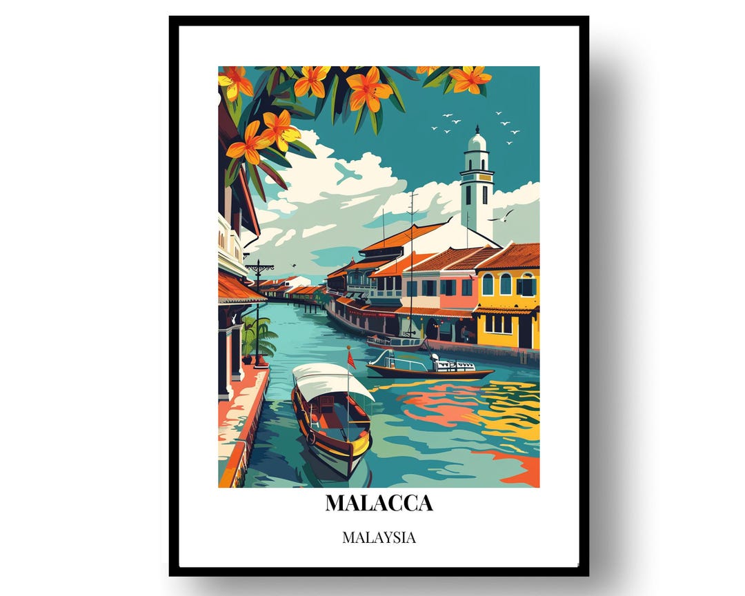 Malacca Travel Poster - Malaysia Wall Art, Framed or Digital - Etsy