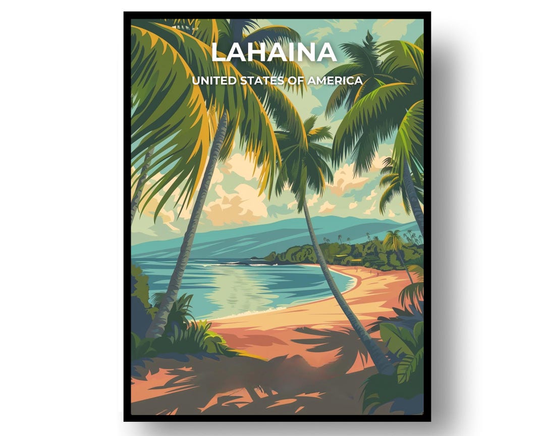 Lahaina Travel Wall Art - Framed Poster or Digital Download - Etsy