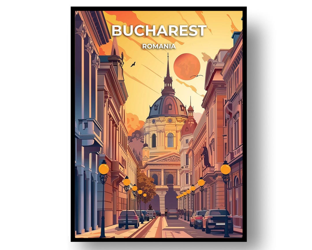 Bucharest Poster: Travel Wall Art (framed or Digital File) - Etsy