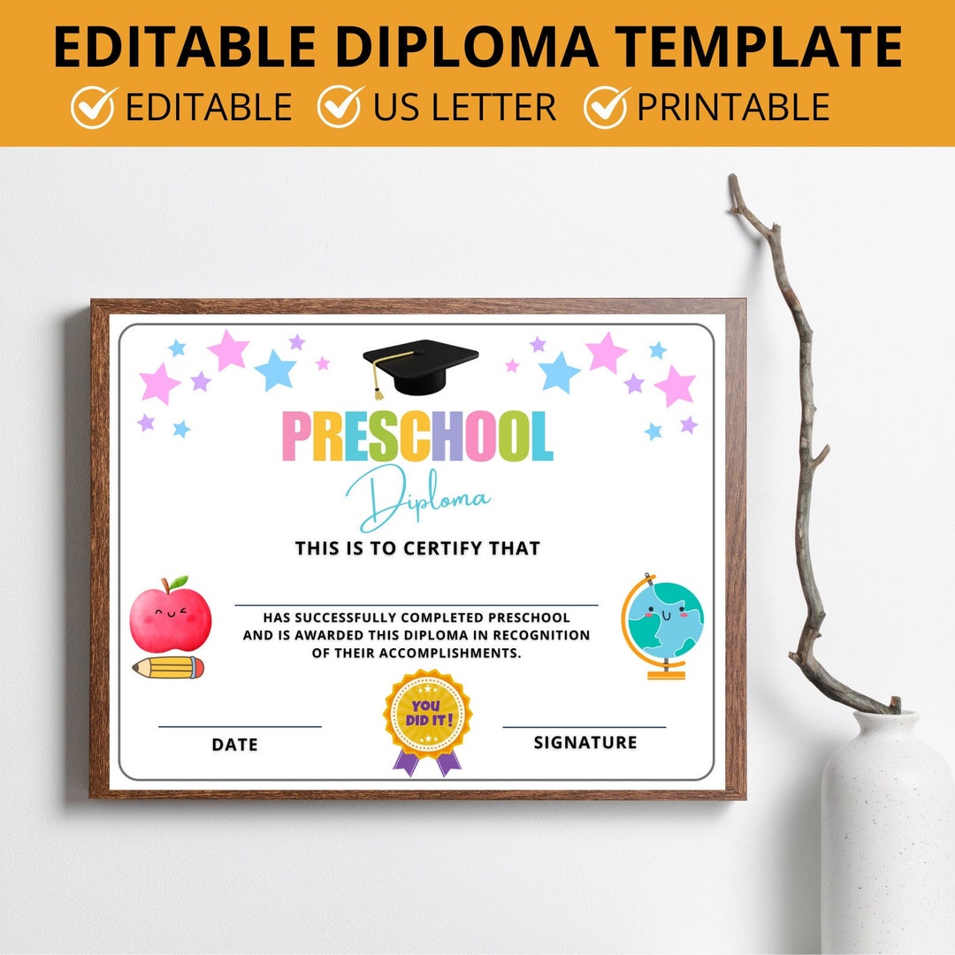 Printable Preschool Graduation Certificate, Preschool Graduation, Last ...
