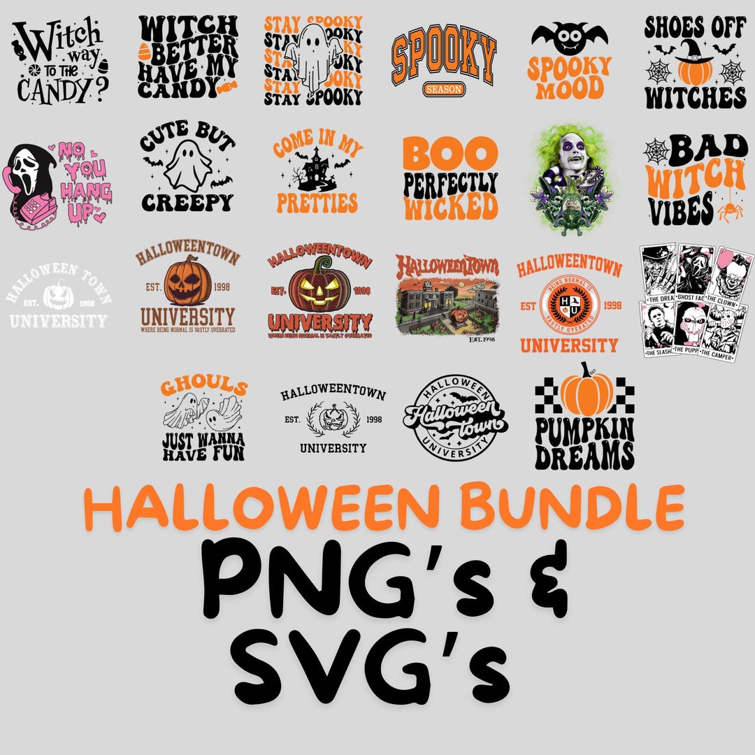 Halloween PNG & SVG Bundle - Etsy