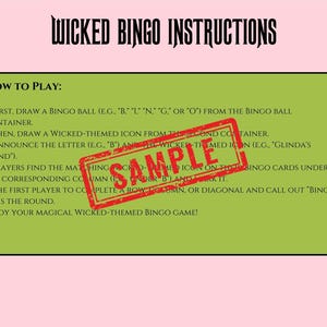 Magical Wicked-themed Bingo Game Printable Set – Fun Party Activity ...