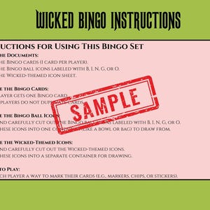 Magical Wicked-themed Bingo Game Printable Set – Fun Party Activity ...