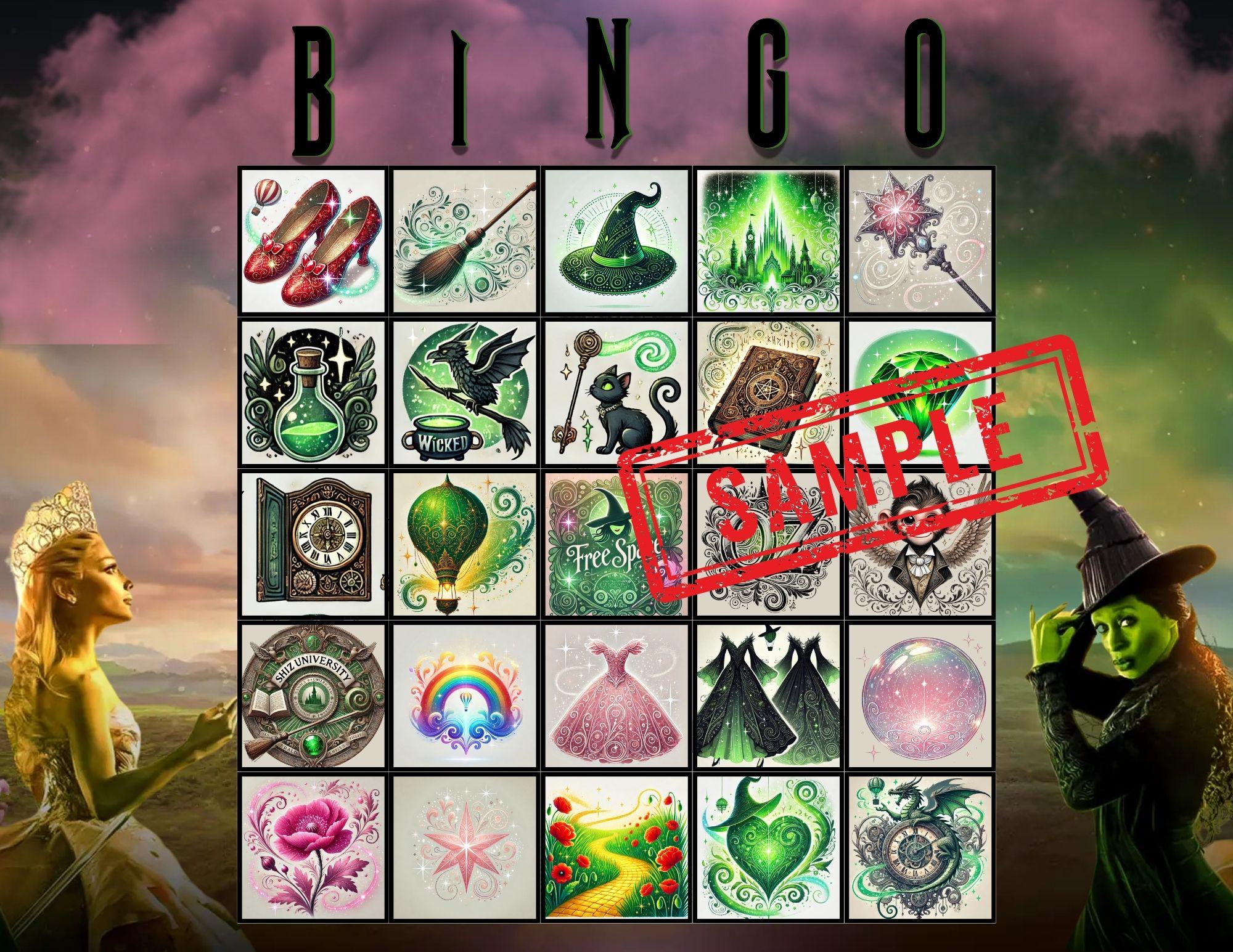 Magical Wicked-themed Bingo Game Printable Set – Fun Party Activity ...