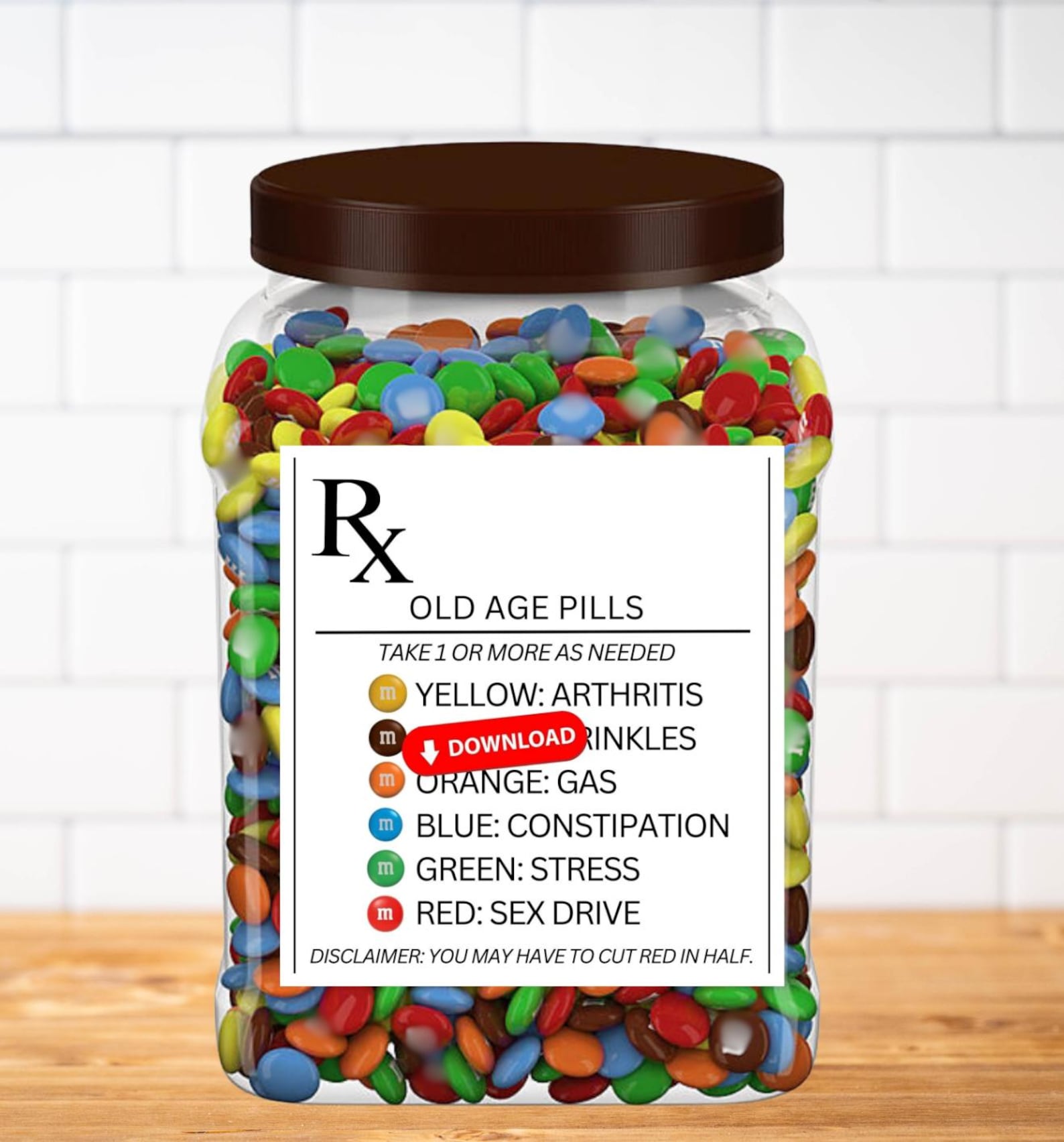 Old Age Pill Printable - Etsy