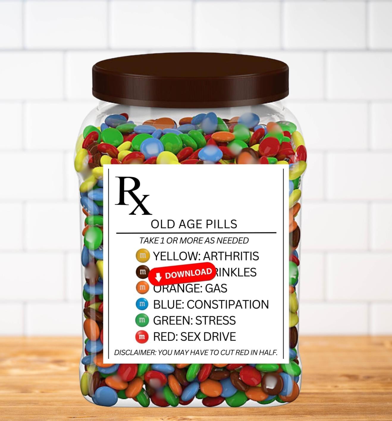 Old Age Pill Printable - Etsy