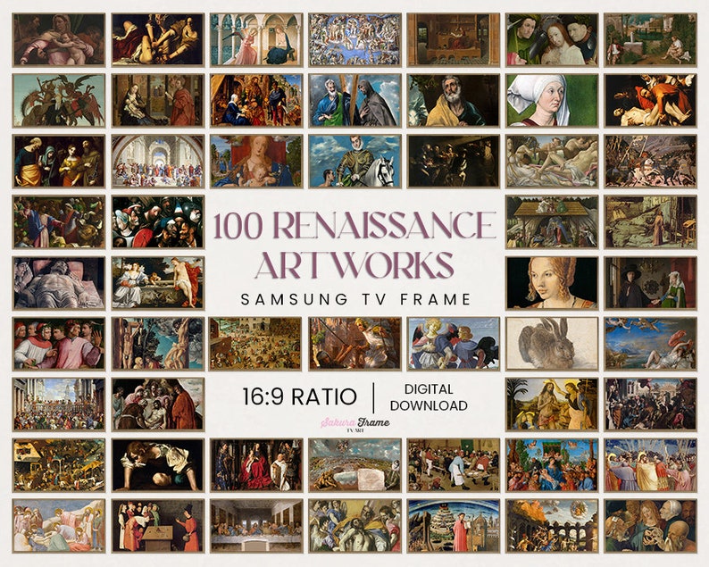 100 Renaissance 4k Samsung Frame TV Art Collection, Frame TV Art Bundle ...