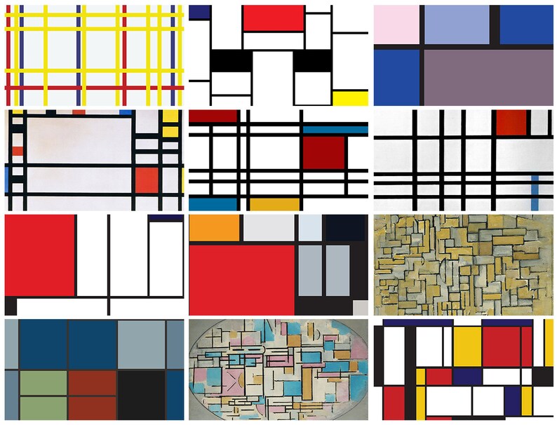 Piet Mondrian Frame TV Art – 25 Abstract Geometric Designs (digital ...