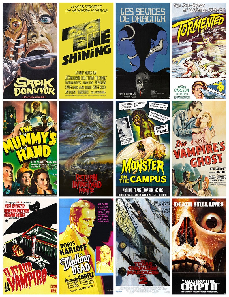 Vintage Horror Movie Poster Frame TV Art Gallery – 25 Vertical 4K ...